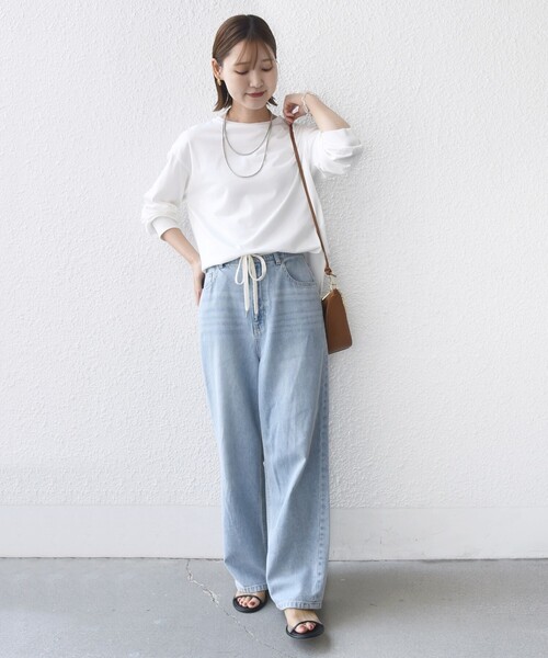 SHIPS（シップス） tシャツ コットン 天竺 ラウンド ヘム 袖 リブ