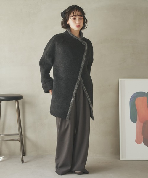 ステンカラーコート コート cashmere stand collar toggle coat /カシミアスタンドカラートグルミディコート ...