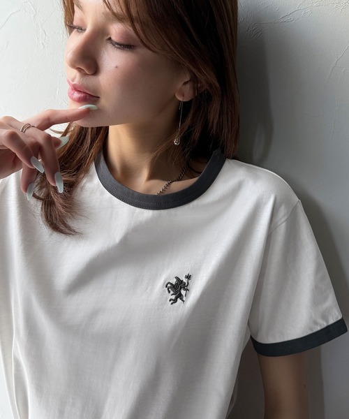 classicalelf tシャツ Tシャツ デイリースタイルをアップデート。オーガニックコットン混 綿100％胸刺繍リンガーTシャツ レディース : ZOZOTOWN Yahoo!店 ...