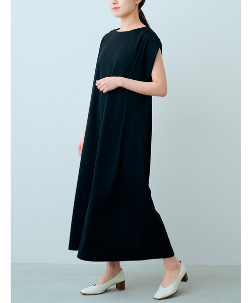 Yahoo!オークション - 「IEDIT」 ノースリーブワンピース LARGE ブラッ...