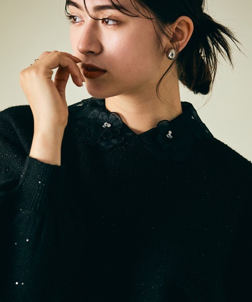 オーディア ミューズ（Audie a Muses）/ラメ＆スパンコールニットプルオーバー Audie a Muses（オーディア ミューズ） ニット セーター ラメ