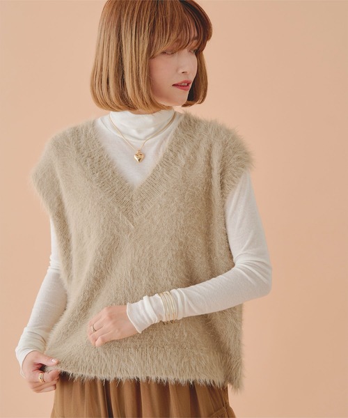 titivate（ティティベイト） Vネックニット FREE ベージュ レディース : ZOZOTOWN Yahoo!店 - 通販 - Yahoo!ショッピング