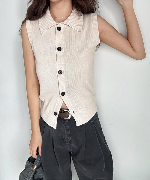 titivate 「titivate」 ニットベスト FREE ライトベージュ レディース : ZOZOTOWN Yahoo!店 - 通販 - Yahoo!ショッピング