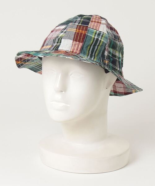 帽子 ハット 「T6」「UNIVERD72」MADRAS CHECK PATCHWORK MILL HAT / マドラスチェック パッチワーク ...