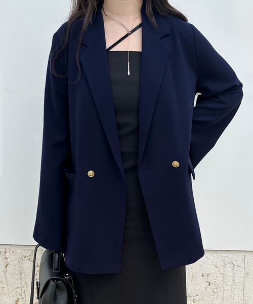 Yahoo!オークション - 「JUNOAH」 テーラードジャケット MEDIUM ネイビ...