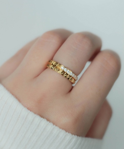 ebine 指輪 リング Eternity Studs Ring 金属アレルギー対応 サージカルステンレス レディース : ZOZOTOWN Yahoo!店 - 通販 - Yahoo!ショッピング