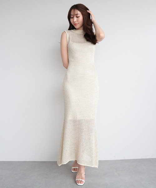 AMBIENT（アンビエント） ワンピース オープンワークマーメイドニット