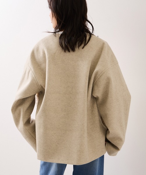 VIS（ビス） コート アウター 「WEB限定」ボアポケットノーカラー