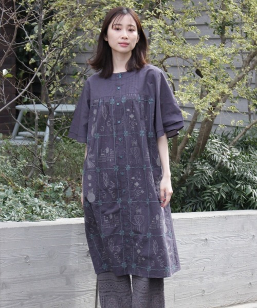 SUPER HAKKA ワンピース SUPER HAKKA×オバタクミ「心の中の絵本」総刺繍ワンピース（前開き） : ZOZOTOWN Yahoo!店 - 通販 - Yahoo!ショッピング