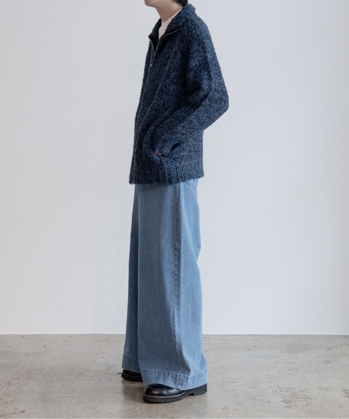 Yahoo!オークション - 「Casper John」 ニットカーディガン MEDIUM ブ...