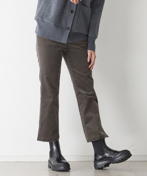 qualite（カリテ） パンツ セミストレートコールパンツ レディース