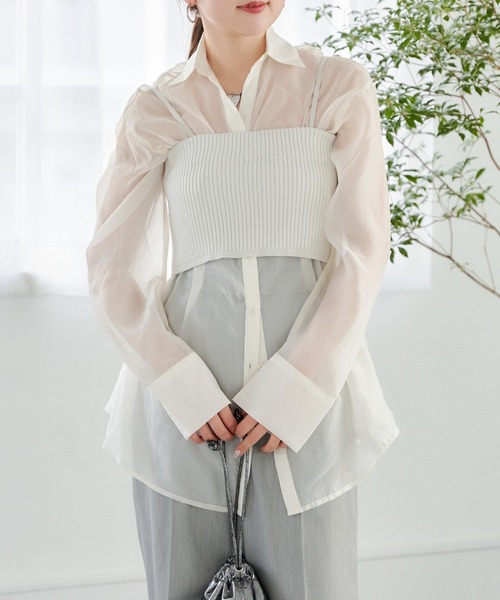 Yahoo!オークション - 「Chico」 キャミソールニット FREE ホワイト レ...