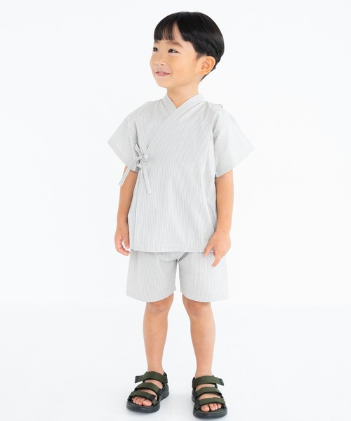 stample 浴衣 チェック＆ストライプ キッズ 甚平 子供 男の子 女の子 : ZOZOTOWN Yahoo!店 - 通販 - Yahoo!ショッピング