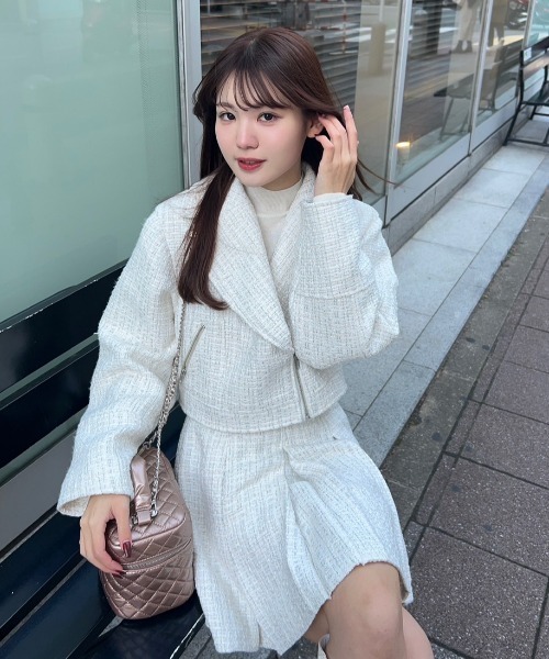 rienda（リエンダ） ブルゾン アウター ツイードショートライダースジャケット レディース : ZOZOTOWN Yahoo!店 - 通販 - Yahoo!ショッピング