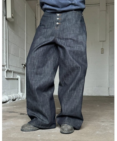 DEVICE ジーンズ ボタンフライ ウォッシュ ワイド ストレート デニム パンツ メンズ レディース : ZOZOTOWN Yahoo!店 - 通販 - Yahoo!ショッピング