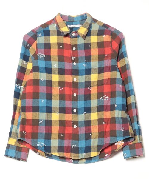 Design Tshirts Store graniph 「Design graniph」 チェック柄長袖ネルシャツ SS レッド レディース ...