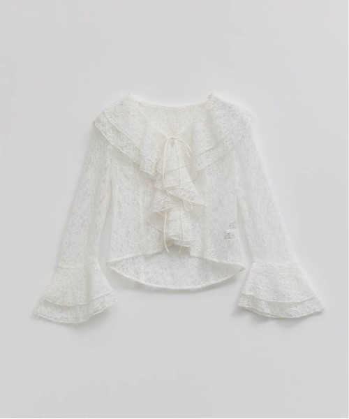 RANDA（ランダ） ブラウス シャツ ラッフルレースフリルブラウス