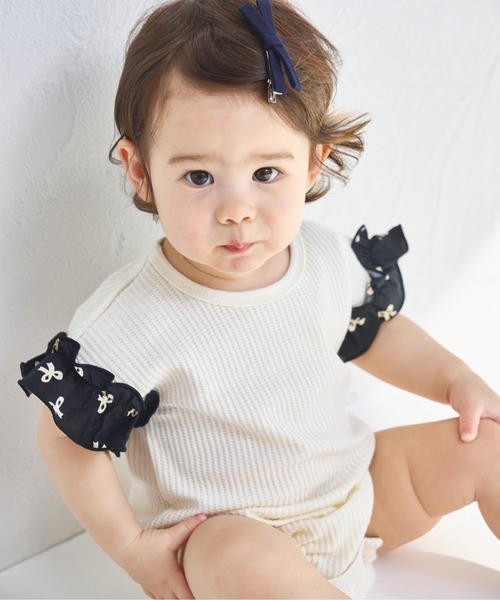 pairmanon（ペアマノン） ベビー服 ロンパース 「ふんわりワッフル」「リンクコーデ」「ベビー」袖フリルロンパース : ZOZOTOWN Yahoo!店 - 通販 - Yahoo!ショッピング