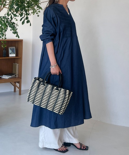 un dix cors 「un cors」 7分袖ワンピース FREE ブルー レディース : ZOZOTOWN Yahoo!店 - 通販 - Yahoo!ショッピング