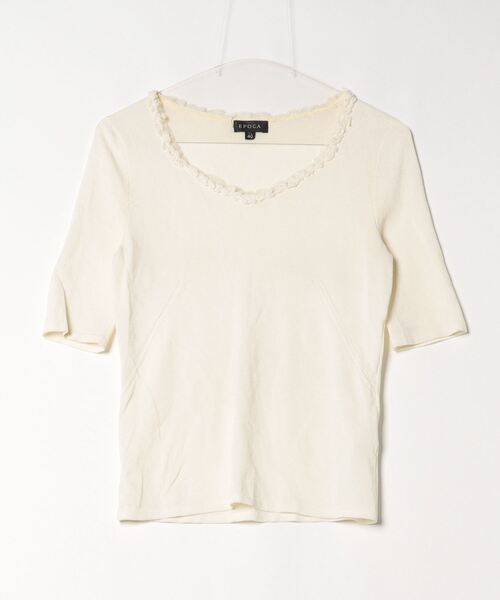 EPOCA 「EPOCA」 フリル半袖ニット 40 ベージュ レディース : ZOZOTOWN Yahoo!店 - 通販 - Yahoo!ショッピング