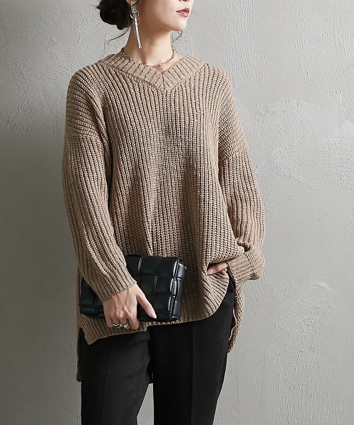 ニット オーバーサイズVネックリブニット 「Soiunique」 レディース : 71763867 : ZOZOTOWN Yahoo!店 - 通販 - Yahoo!ショッピング
