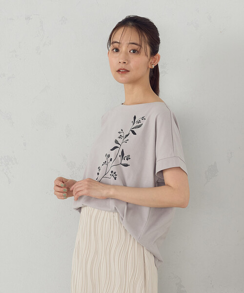 COMME CA ISM tシャツ 水彩タッチインクジェット箔スタッズ付きTシャツ レディース : ZOZOTOWN Yahoo!店 - 通販 - Yahoo!ショッピング
