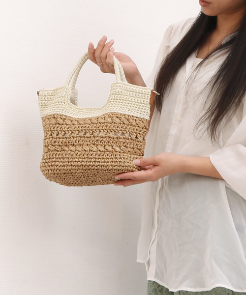 cache かごバッグ カゴバッグ カシュカシュ cachecache / 切替柄編2wayミニトート : ZOZOTOWN Yahoo!店 - 通販 - Yahoo!ショッピング