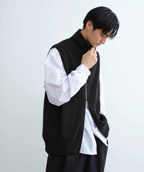 Yahoo!オークション - 「SINSS」 ニットベスト MEDIUM グリーン メンズ