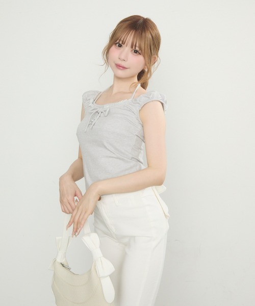 TITTY＆CO. tシャツ レースアップフロントリボントップス レディース : ZOZOTOWN Yahoo!店 - 通販 - Yahoo!ショッピング