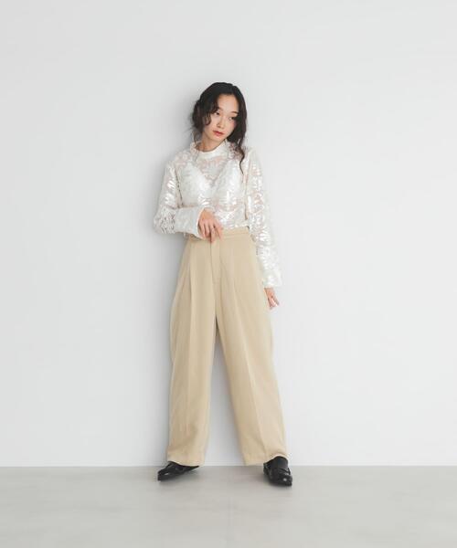 KBF（ケービーエフ） パンツ サテンチュールパンツ レディース