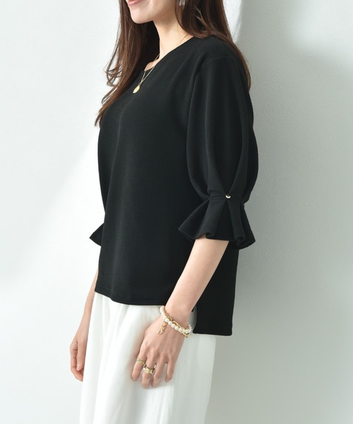 INTERPLANET tシャツ フクレジャガード袖口タックデザインプルオーバー レディース : ZOZOTOWN Yahoo!店 - 通販 - Yahoo!ショッピング
