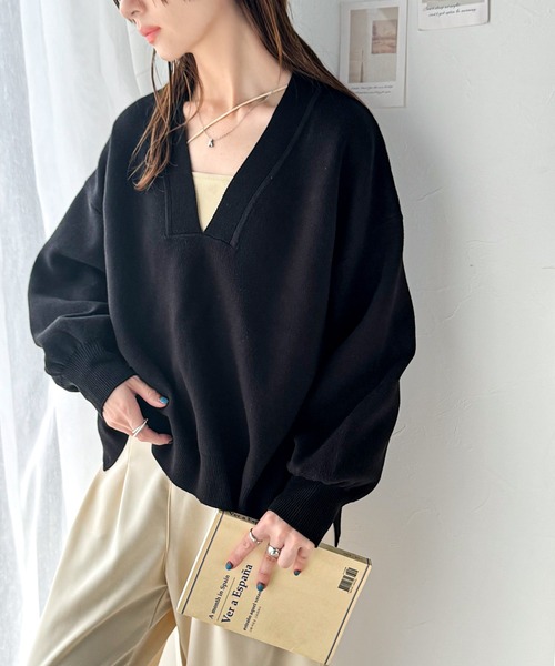 classicalelf 「classicalelf」 Vネックニット SMALL ブラック レディース : ZOZOTOWN Yahoo!店 - 通販 - Yahoo!ショッピング