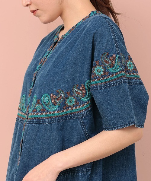 チチカカ（TITICACA） ワンピース Rico ライトデニムペイズリー刺繍