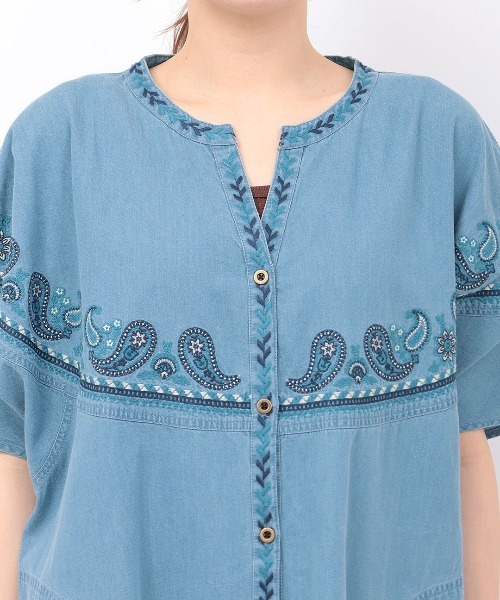 チチカカ（TITICACA） ワンピース Rico ライトデニムペイズリー刺繍