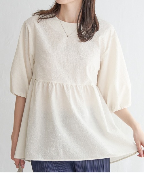 ikka 「ikka」 7分袖ブラウス L オフホワイト レディース : ZOZOTOWN Yahoo!店 - 通販 - Yahoo!ショッピング