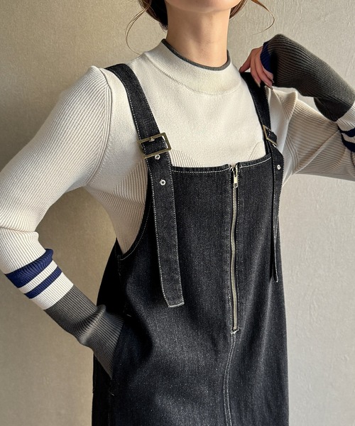Yahoo!オークション - 「JUNOAH」 サロペットスカート LARGE ブラック ...