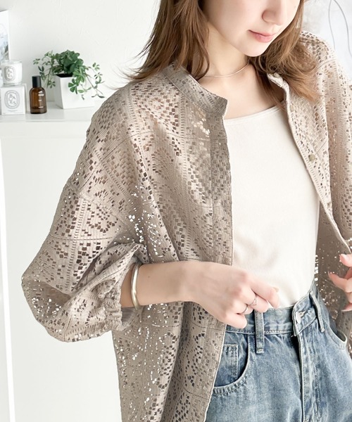 classicalelf シャツ ブラウス コーディネートの主役に。2wayパネルレースバンドカラーシャツ レディース : ZOZOTOWN Yahoo!店 - 通販 - Yahoo!ショッピング