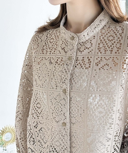 classicalelf シャツ ブラウス コーディネートの主役に。2wayパネルレースバンドカラーシャツ レディース : ZOZOTOWN Yahoo!店 - 通販 - Yahoo!ショッピング