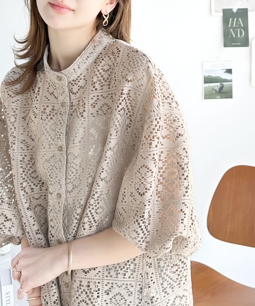 classicalelf シャツ ブラウス コーディネートの主役に。2wayパネルレースバンドカラーシャツ レディース : ZOZOTOWN Yahoo!店 - 通販 - Yahoo!ショッピング