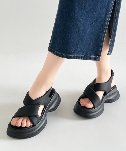 Shoes in Closet サンダル 軽量厚底 サイドクロス クッション ベルト 837 レディース : ZOZOTOWN Yahoo!店 - 通販 - Yahoo!ショッピング