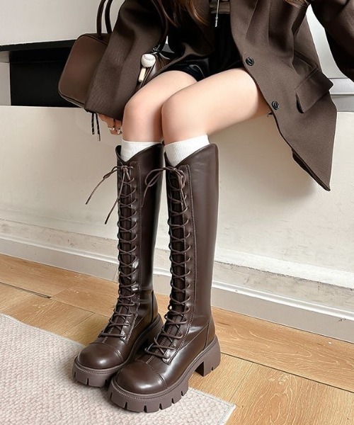 LADY LIKE（レディライク） ブーツ 「秋冬新作」レースアップ厚底