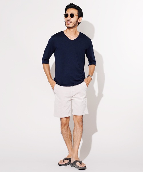 roshell tシャツ ストレッチ Vネック無地五分袖Tシャツ メンズ : ZOZOTOWN Yahoo!店 - 通販 - Yahoo!ショッピング