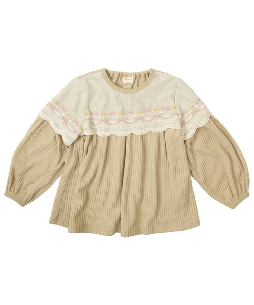 チュニック リボン刺繍レース付きリブチュニック キッズ : 85727893 : ZOZOTOWN Yahoo!店 - 通販 - Yahoo ...
