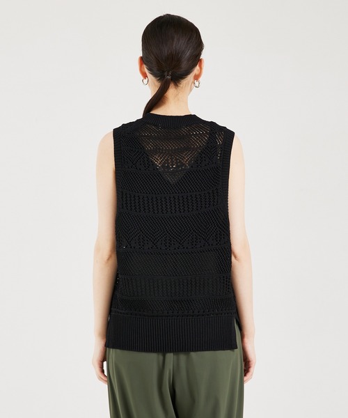 qualite（カリテ） ニット セーター かぎ針風ノースリーブニット