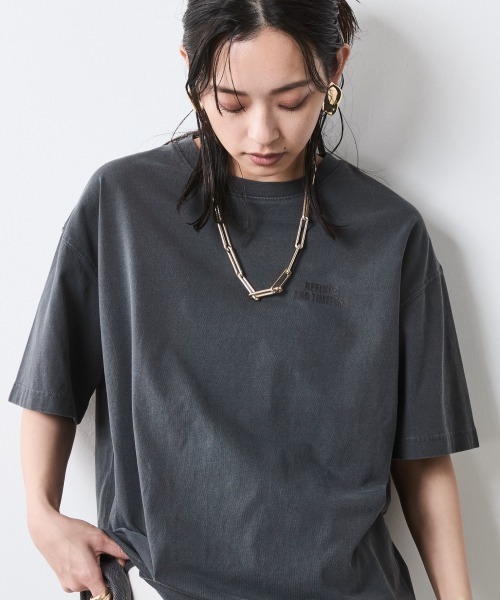 CHIC STYLE（シックスタイル） tシャツ ピグメント染ロゴプリントTシャツ「大きいサイズ有」シックスタイル レディース メンズ ...