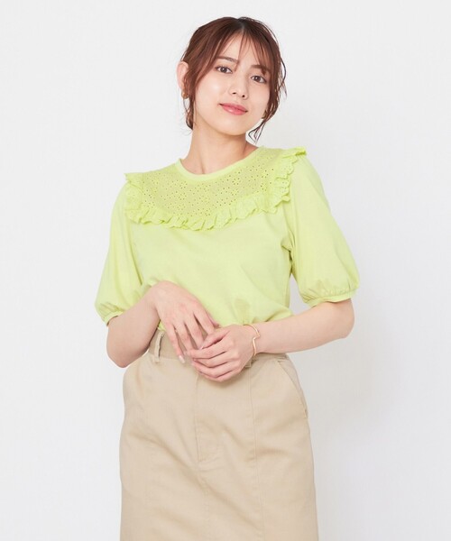 Feroux tシャツ 「接触冷感・UVケア」カットワークパフスリーブ Tシャツ レディース : ZOZOTOWN Yahoo!店 - 通販 - Yahoo!ショッピング