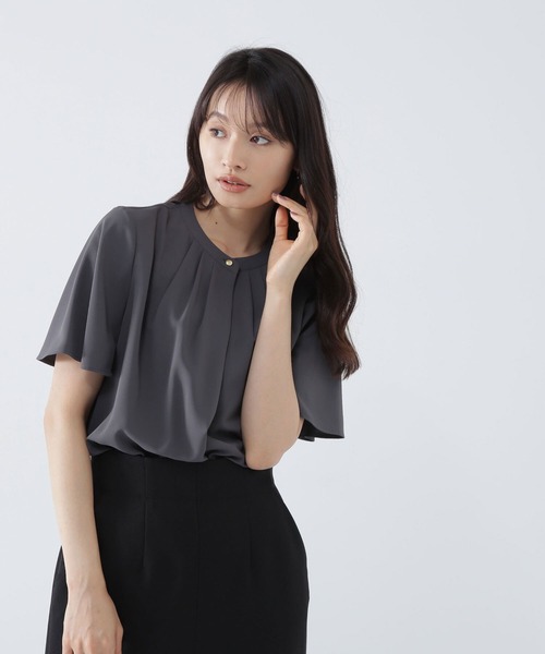 NATURAL BEAUTY BASIC 「NATURAL BASIC」 半袖ブラウス MEDIUM チャコールグレー レディース : ZOZOTOWN Yahoo!店 - 通販 ...