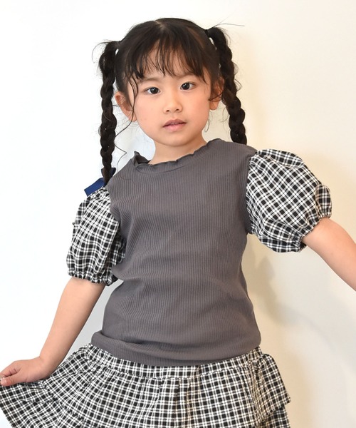 Si・Shu・Non tシャツ チェックパフソデTシャツ キッズ 子供服 女の子 : ZOZOTOWN Yahoo!店 - 通販 - Yahoo!ショッピング