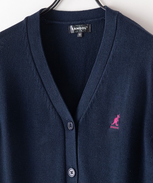 Yahoo!オークション - 「KANGOL」 ニットカーディガン MEDIUM ネイビー...