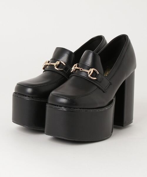 LOVEHUNTER ローファー Love Hunter /厚底チャンキーヒールスクエアトゥローファー ビットローファー (1634)(1635) レディース : ZOZOTOWN Yahoo ...